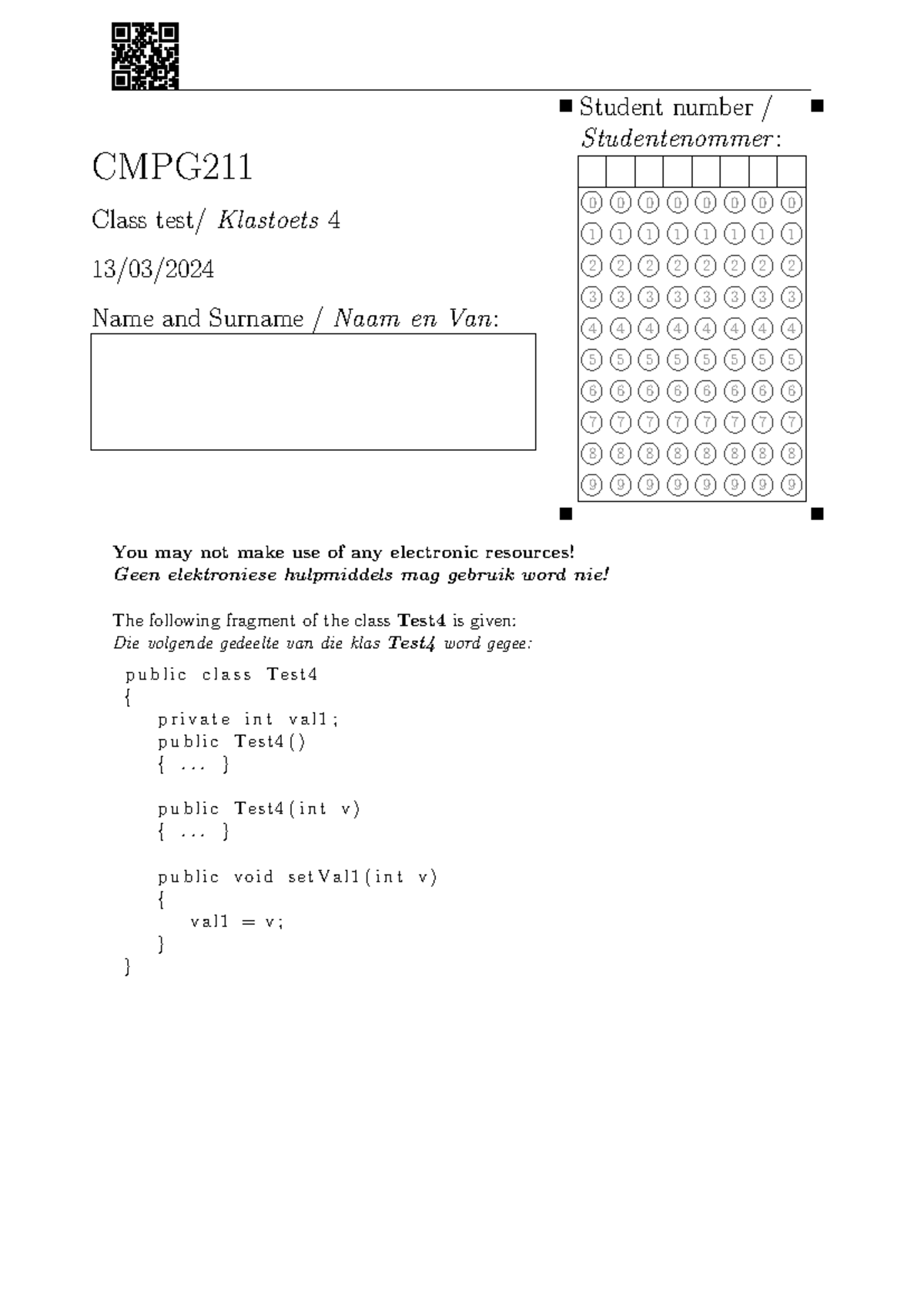 CMPG211 20240313 CT4 - Practice work - CMPG Class test/ Klastoets 4 13 ...