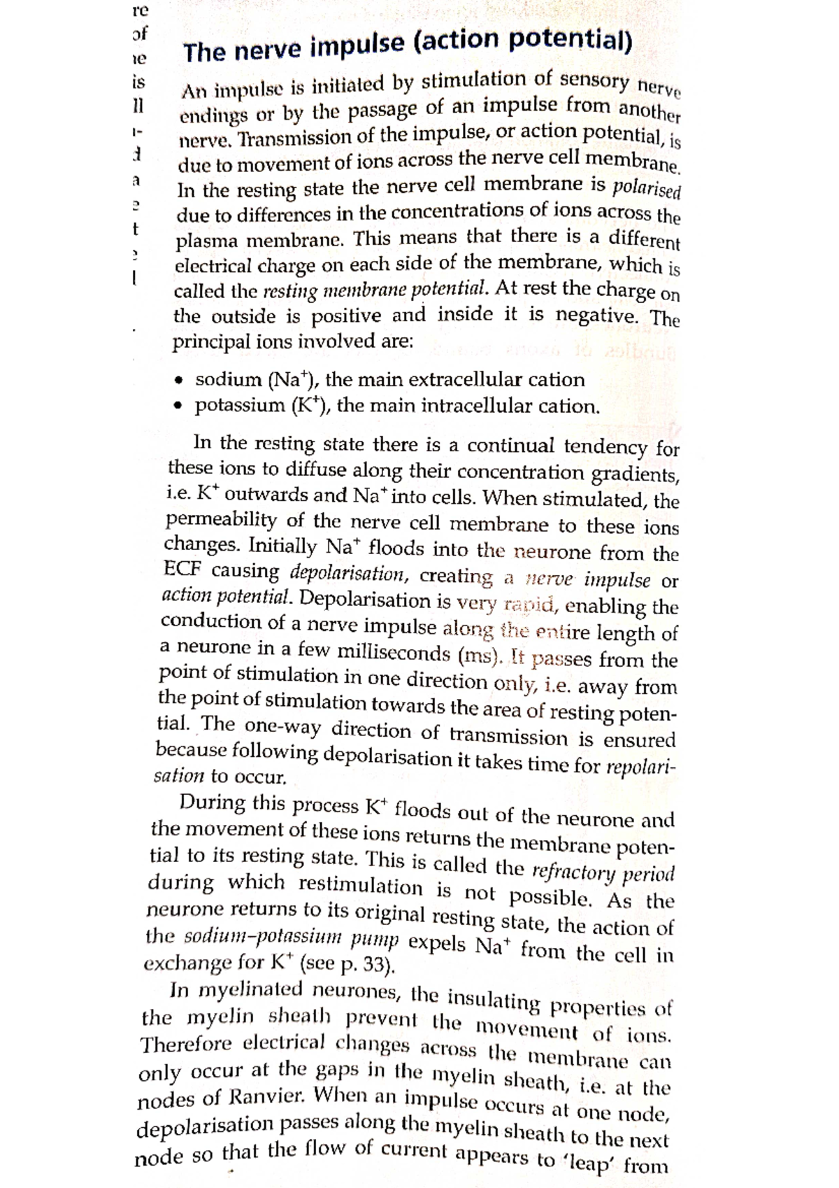 The nerve impulse( action potential) - Humman Antomy And physiology ...