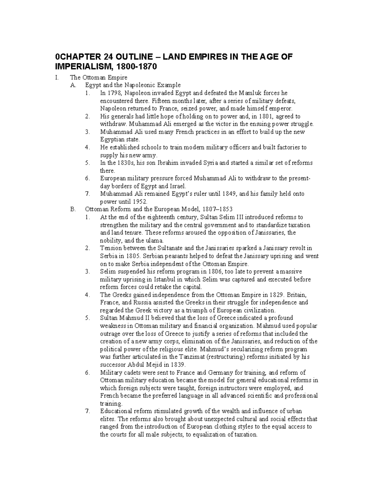 Chapter 24 Outline Land Empires in the Age of Imperialism - 0 CHAPTER ...