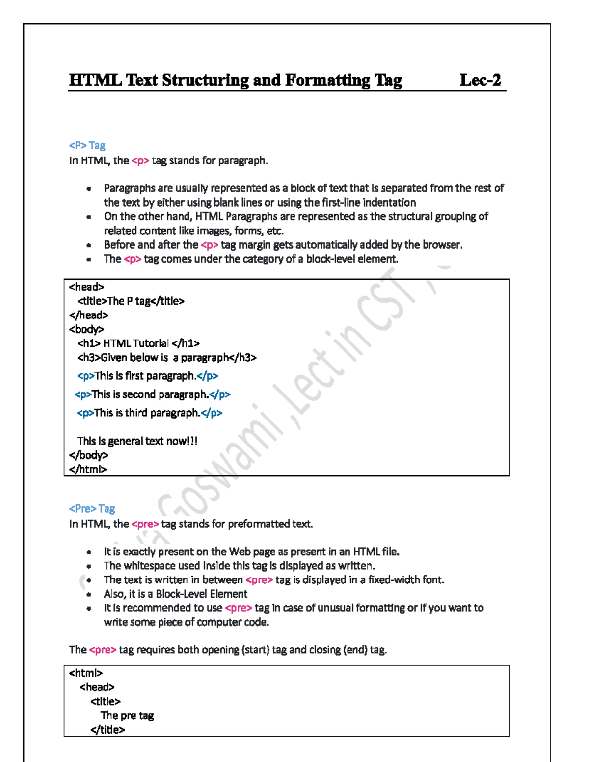 Html 2 Html Basics Computer Science Programming Studocu