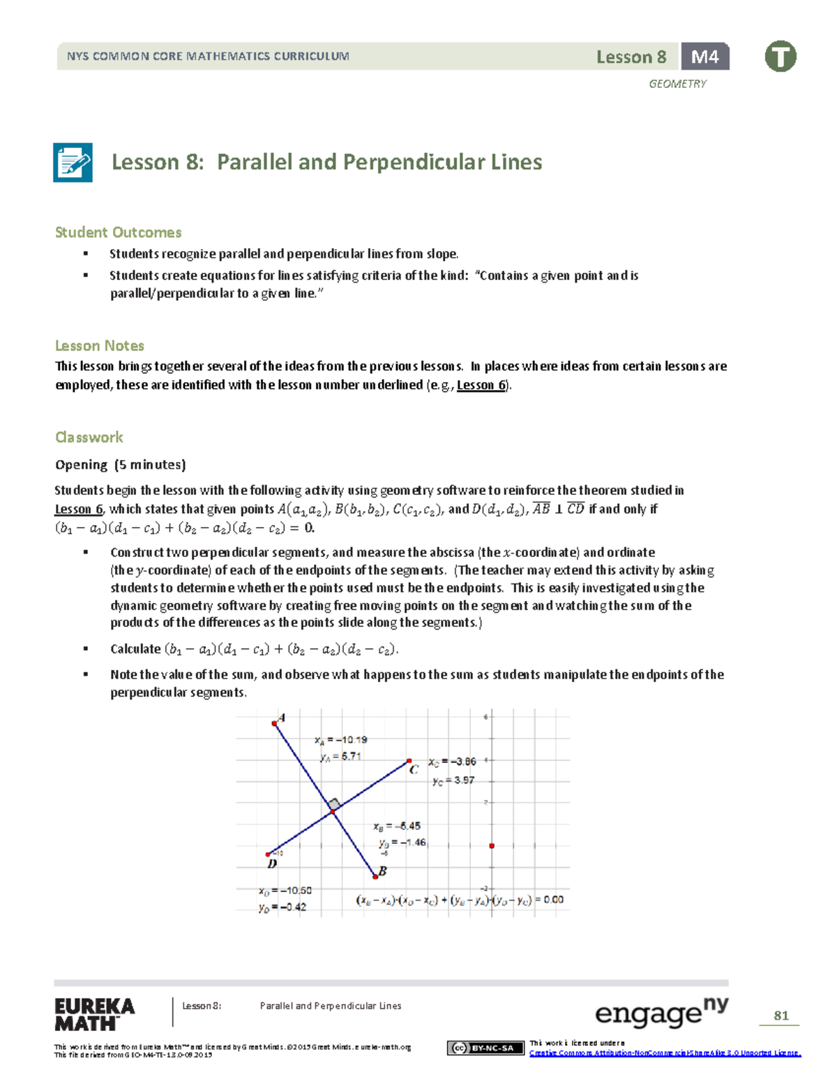 Geometry m4 topic b lesson 8 teacher - GEOMETRY Lesson 8: Parallel and ...