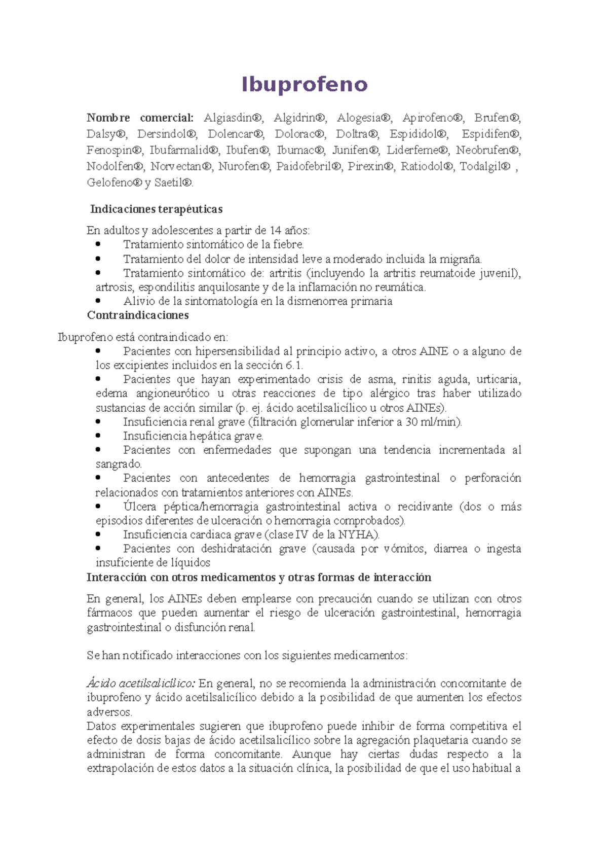 Meimentoc - informe - Ibuprofeno Nombre comercial: Algiasdin®, Algidrin ...