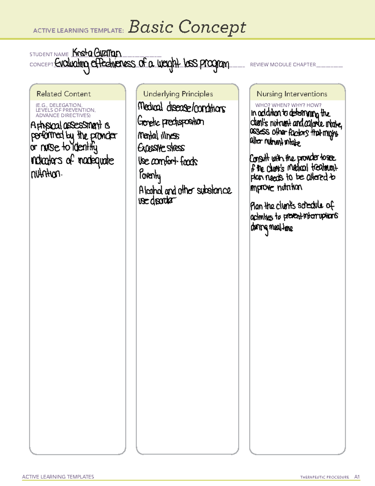 6:9 - ati - ACTIVE LEARNING TEMPLATES THERAPEUTIC PROCEDURE A Basic ...