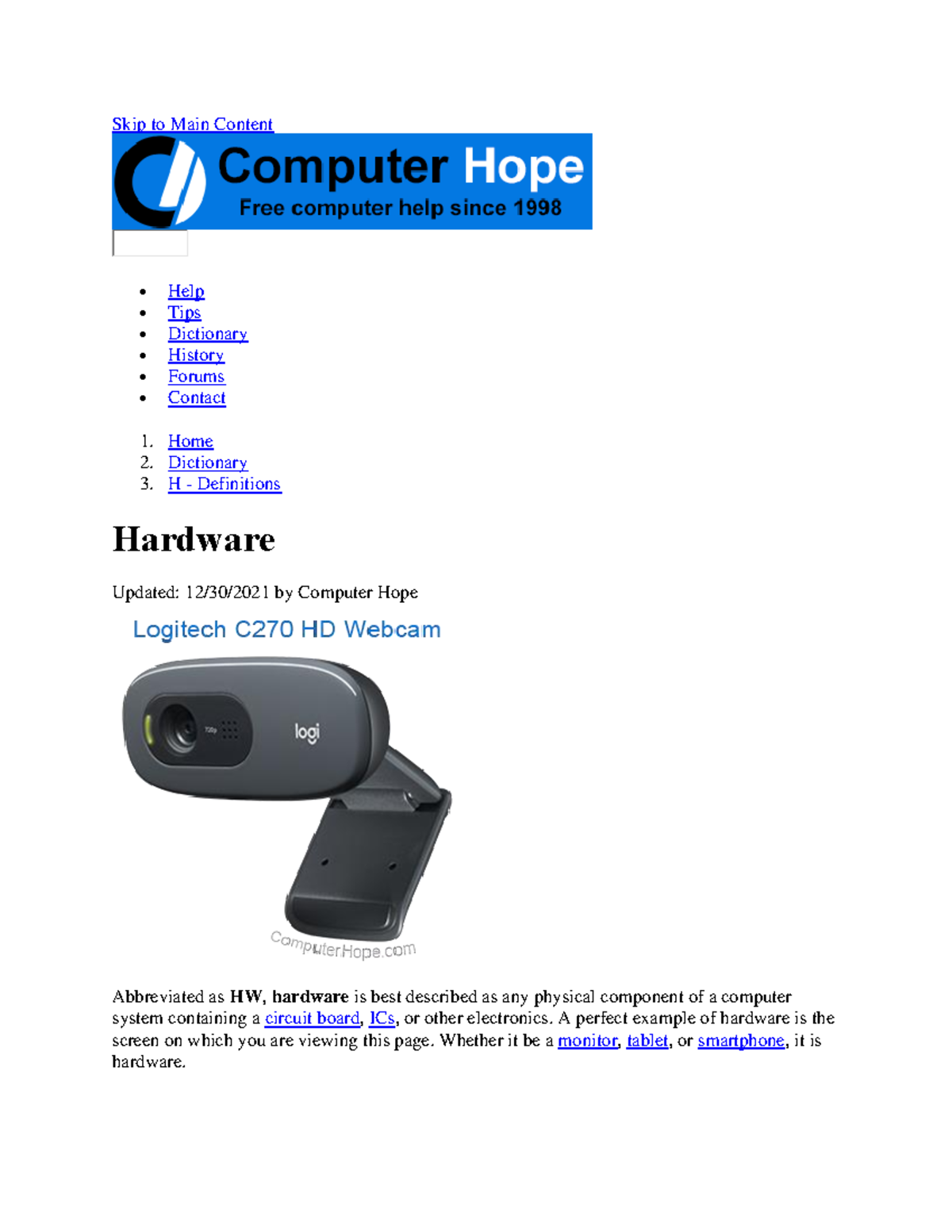 Skip to Main Content - hardware - Skip to Main Content • Help • Tips ...