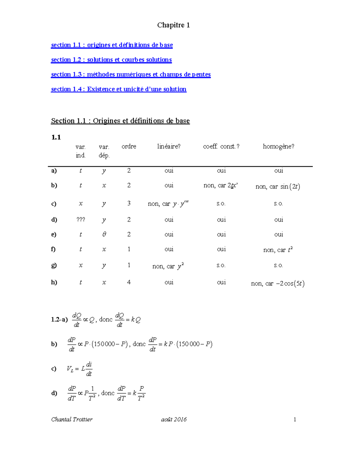 Sol-chap-1 - Solutions Chapitre 1 - Chapitre 1 section 1 : origines et ...
