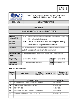 Lab 1- Introduction to Matlab 2023 24 - SIGNAL & SYSTEMS BERT 2423 SEMESTER 1 SESSION 2023/ LAB ...