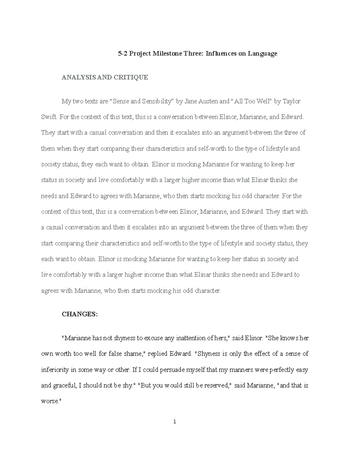 Final 5-2 Project Milestone Three- Influences on Language - 5-2 Project ...