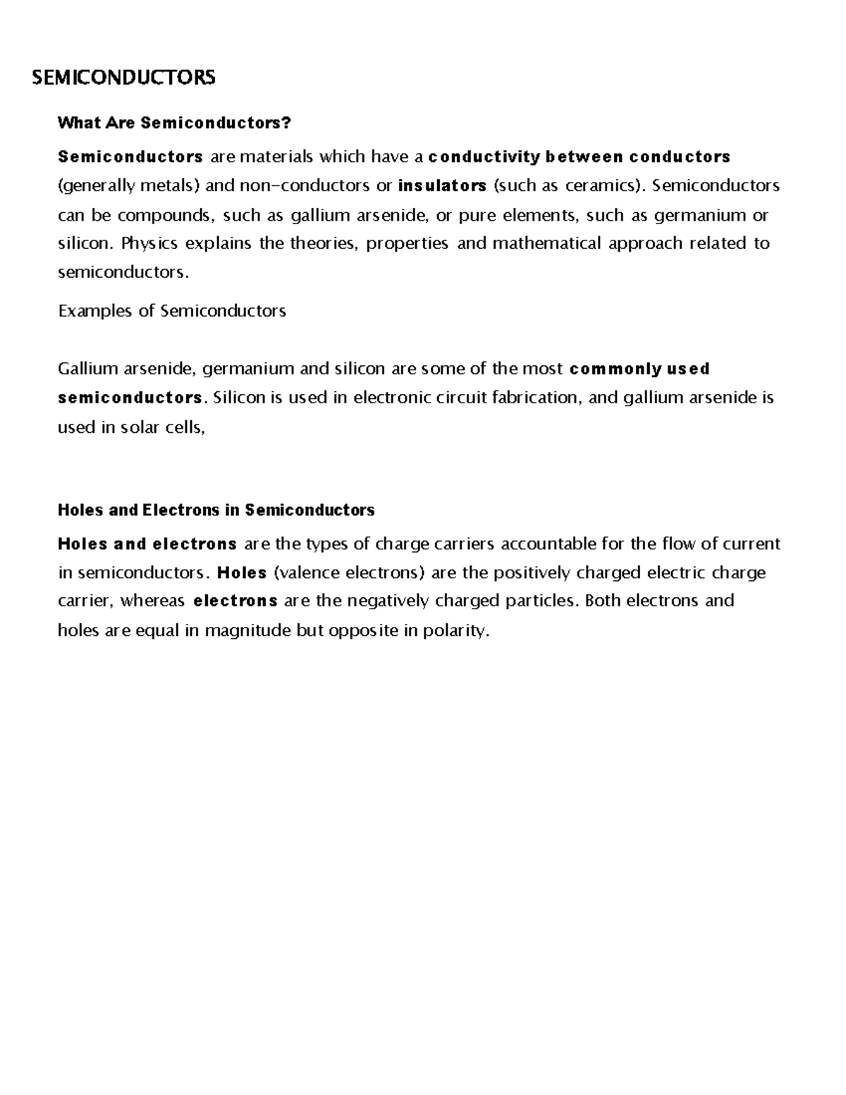 semiconductor theory - SEMICONDUCTORS What Are Semiconductors? Semiconductors are materials ...