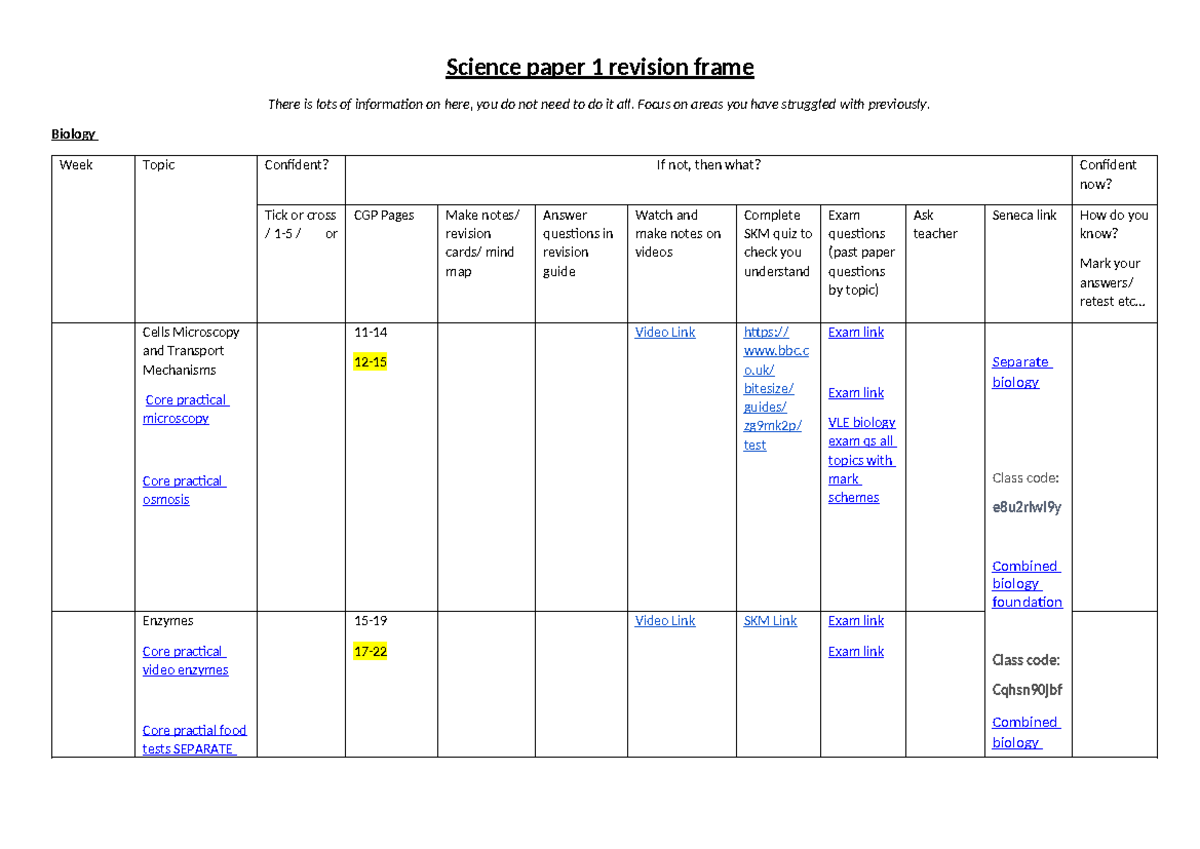 Science paper 1 revision frame - Copy - Copy - Copy - Science paper 1 ...