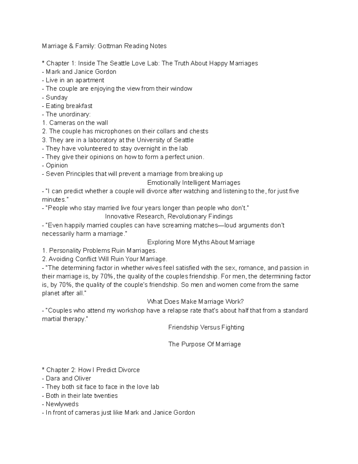 Marriage & Family Notes - FHD 200 - Studocu