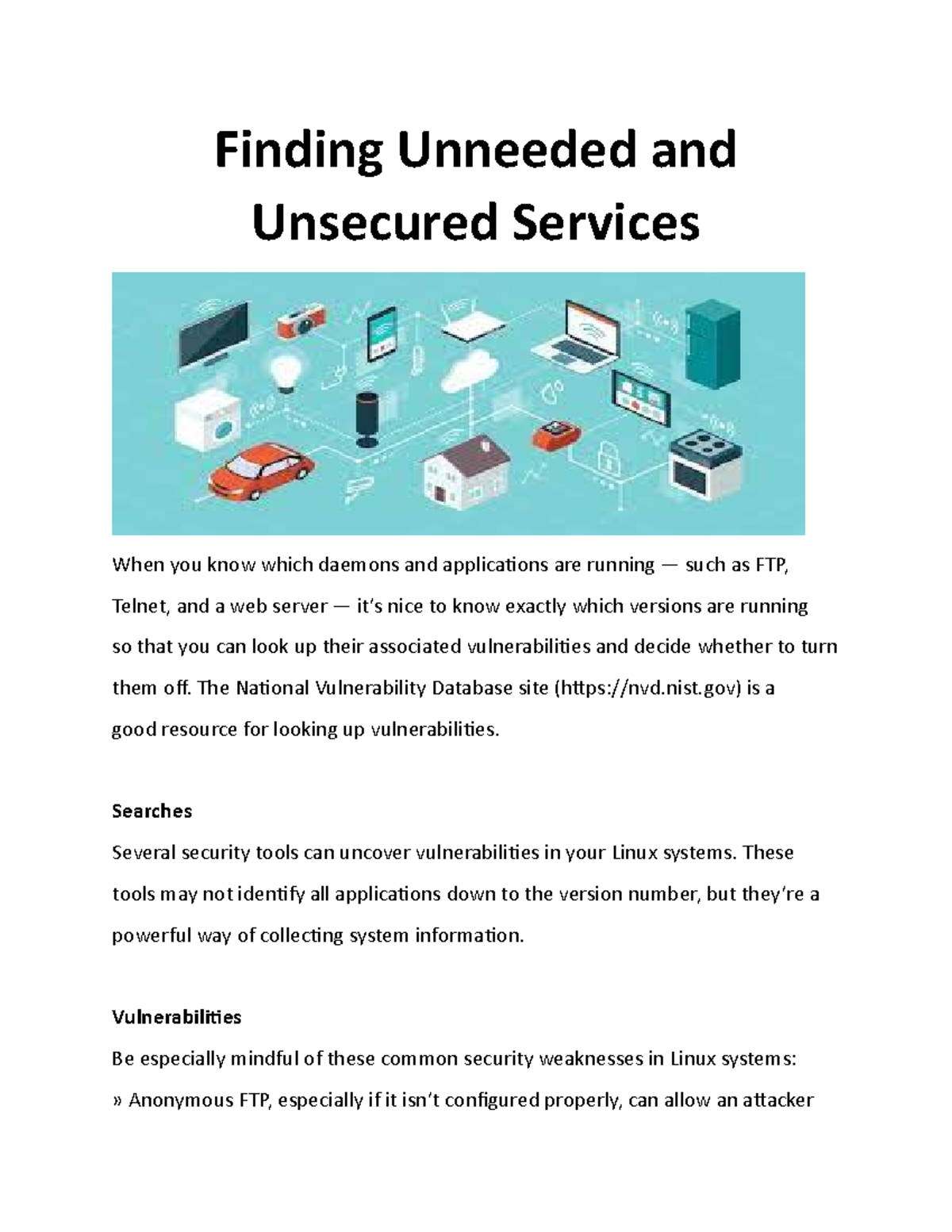 Finding Unneeded and Unsecured Services - Finding Unneeded and ...