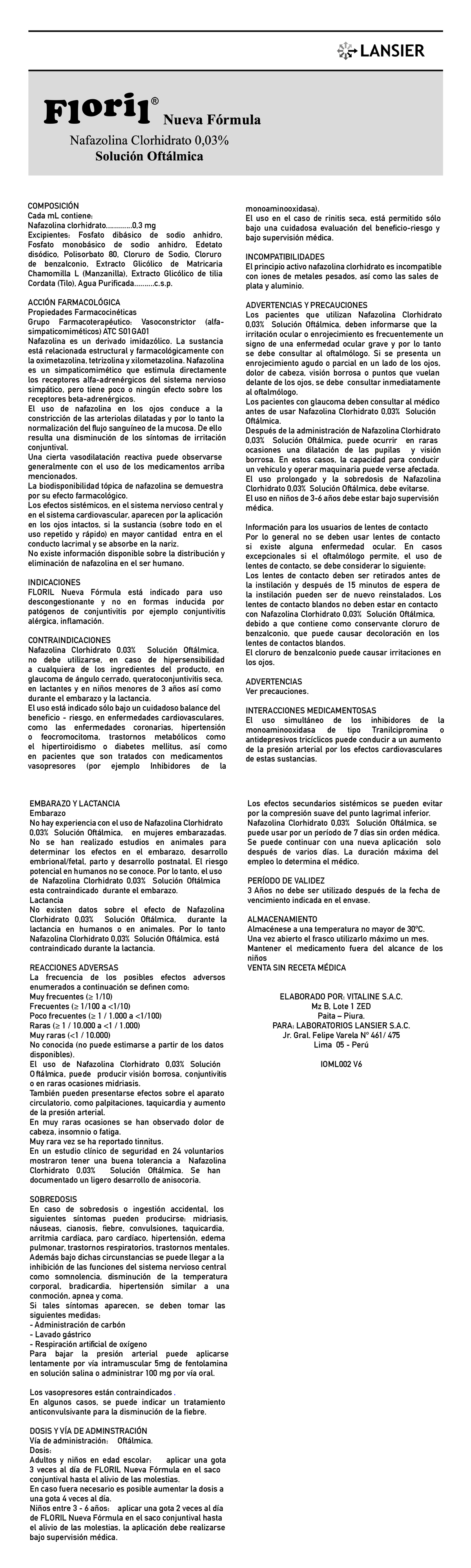 Floril-NF - Composición de fármaco floril - COMPOSICIÓN Cada mL ...