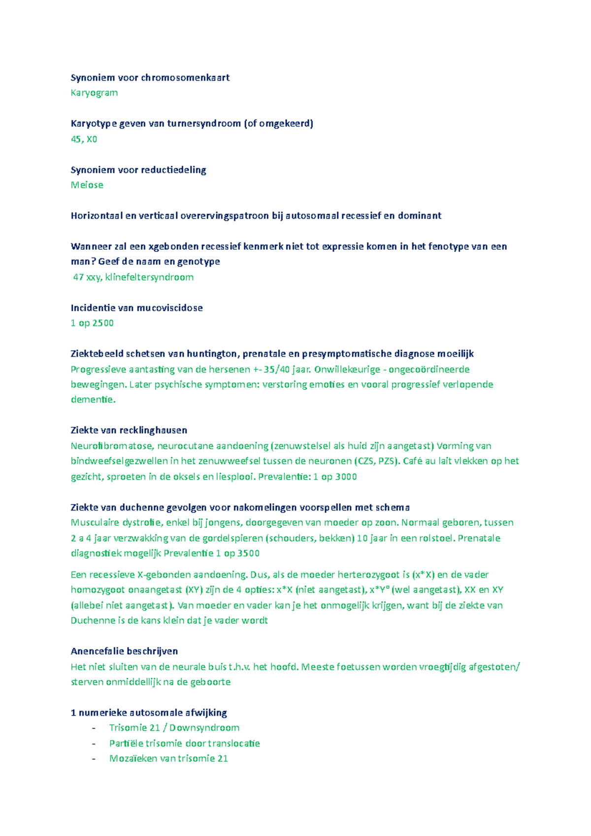 Samenvatting Mecdico - Synoniem voor chromosomenkaart Karyogram ...