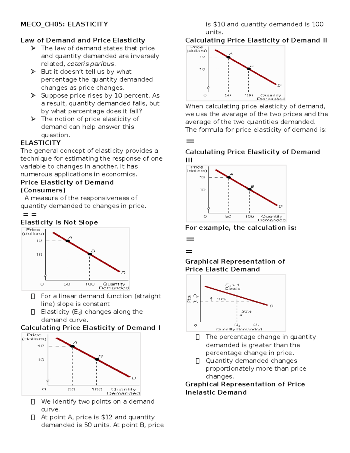 Chap5- Elasticity - MECO_CH05: ELASTICITY Law of Demand and Price ...