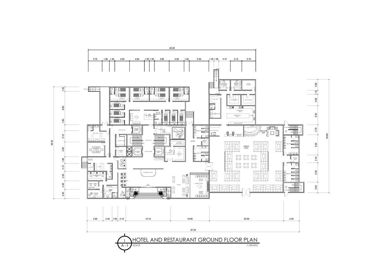 PLAN-1 - floor plan - MEETING ROOM BELL DESK FRONT DESK SECTION BOOKING ...