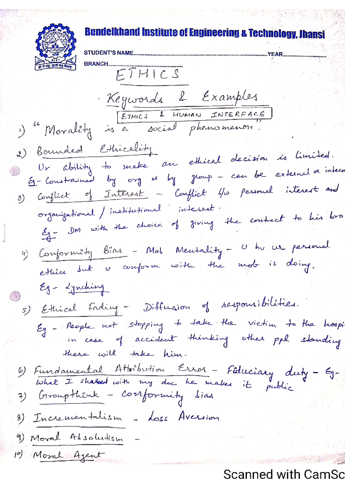 Ethics - Bachelor Of Arts - Studocu