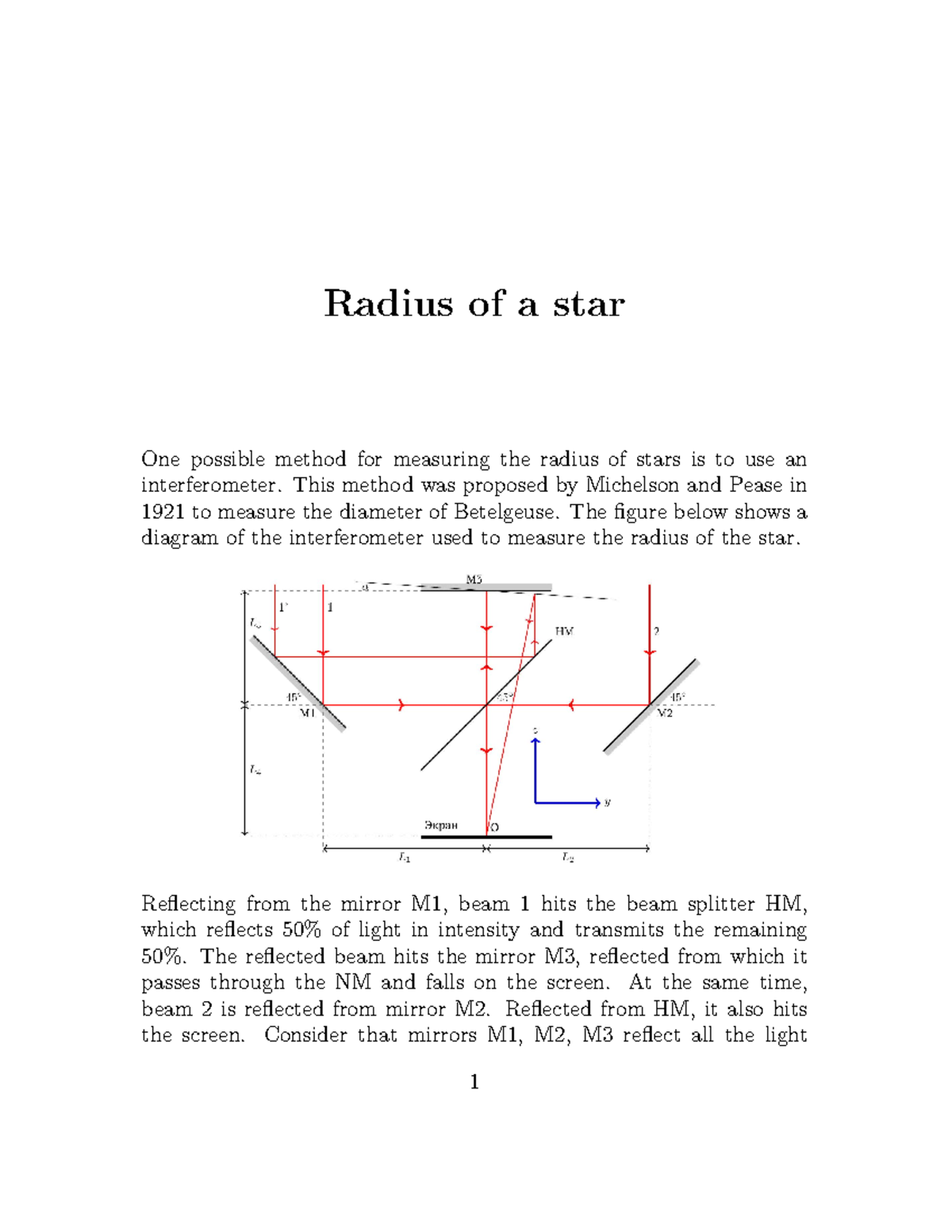 Radius of a star - Radius of a star One possible method for measuring ...