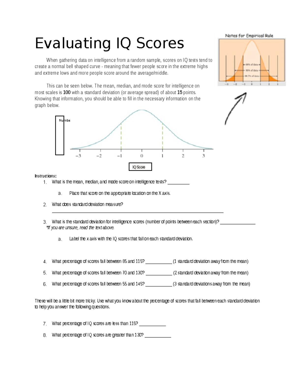 Evaluating IQ Scores - hjbk - Evaluating IQ Scores When gathering data ...