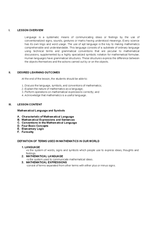 MMW Math-CH4 - Mathematics in Modern World, It gives us a way to ...