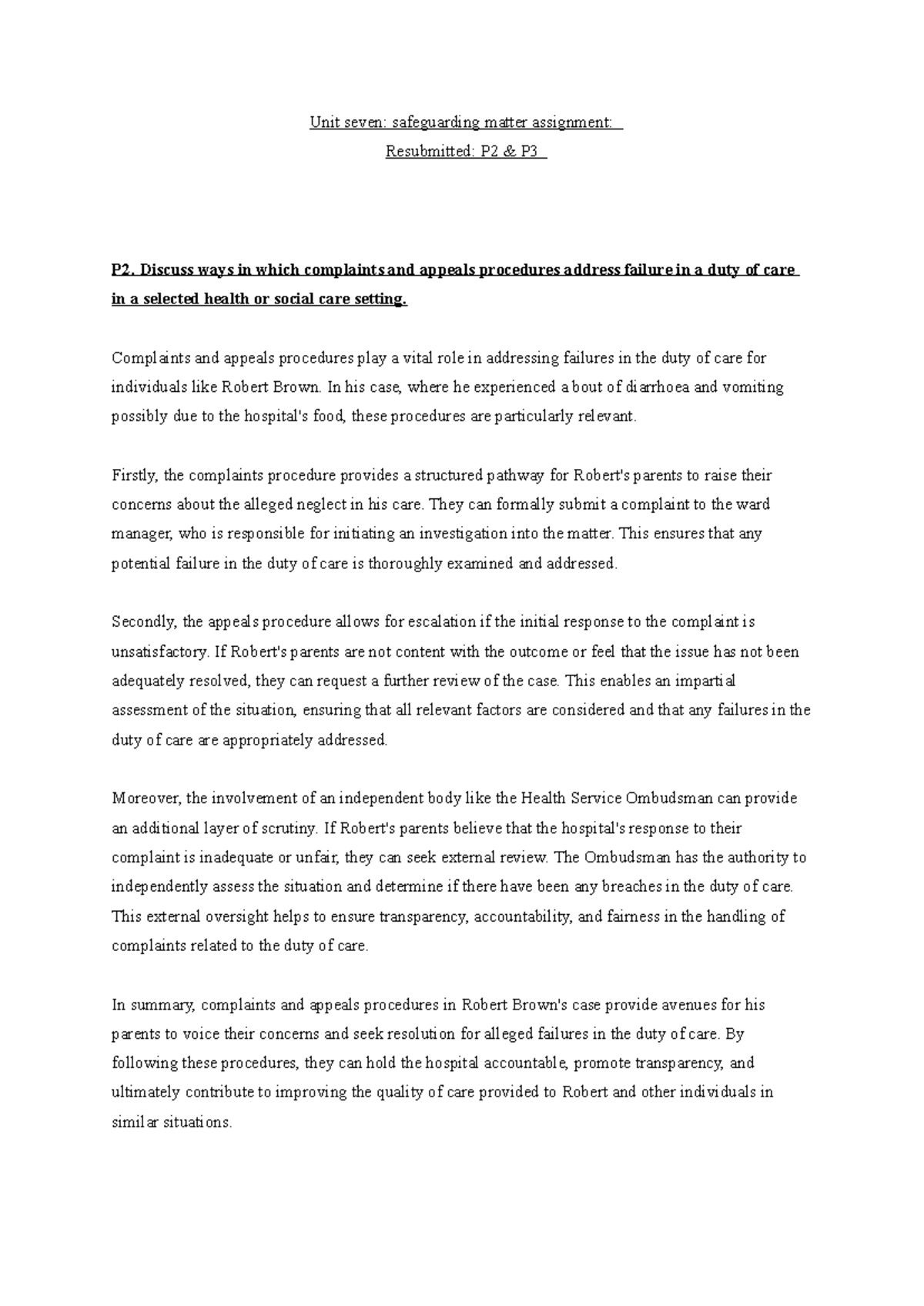 Unit seven resubmitted p2 and p3 work - Unit seven: safeguarding matter ...