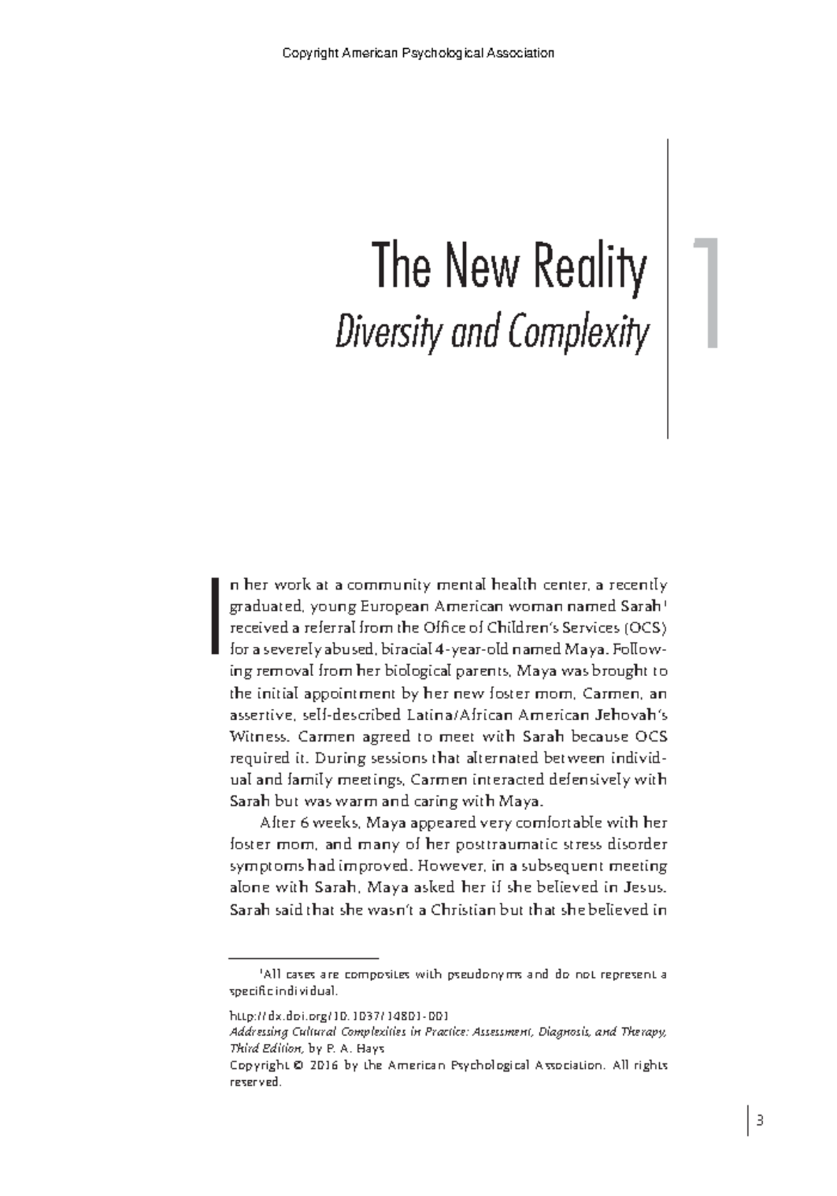 Addressing Cultural Complexities in Practice Chapter 1 Sample - 3 The ...