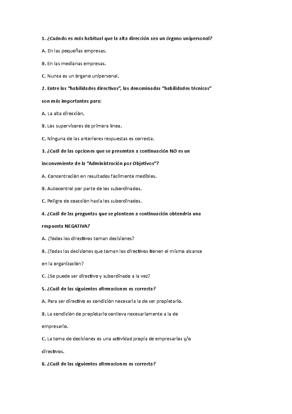 3y4 - Ejercicio autoaprendizaje - ¿Cuándo es más habitual que la alta dirección sea un órgano ...