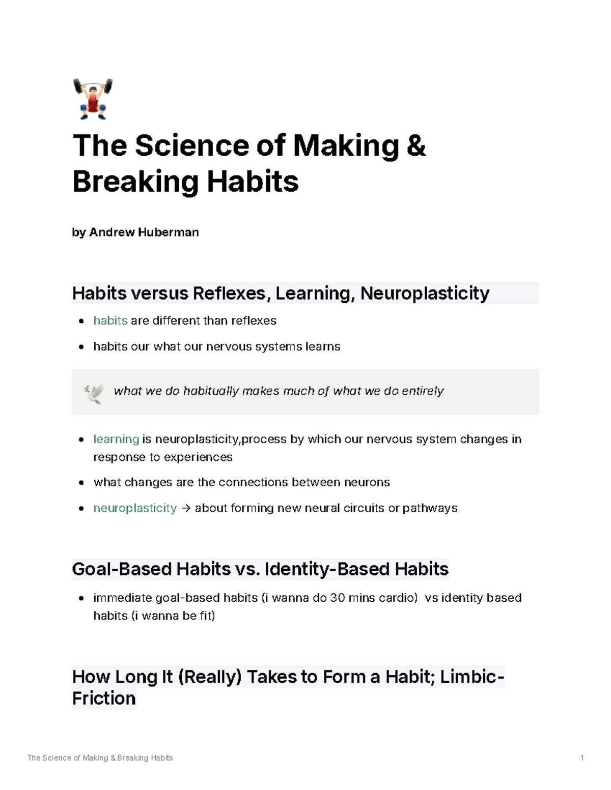 Making or Breaking Habits - The Science of Making & Breaking Habits 1 ...