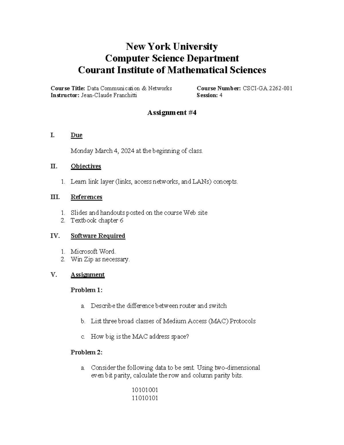 Assignment 4Assignment 4 - New York University Computer Science ...