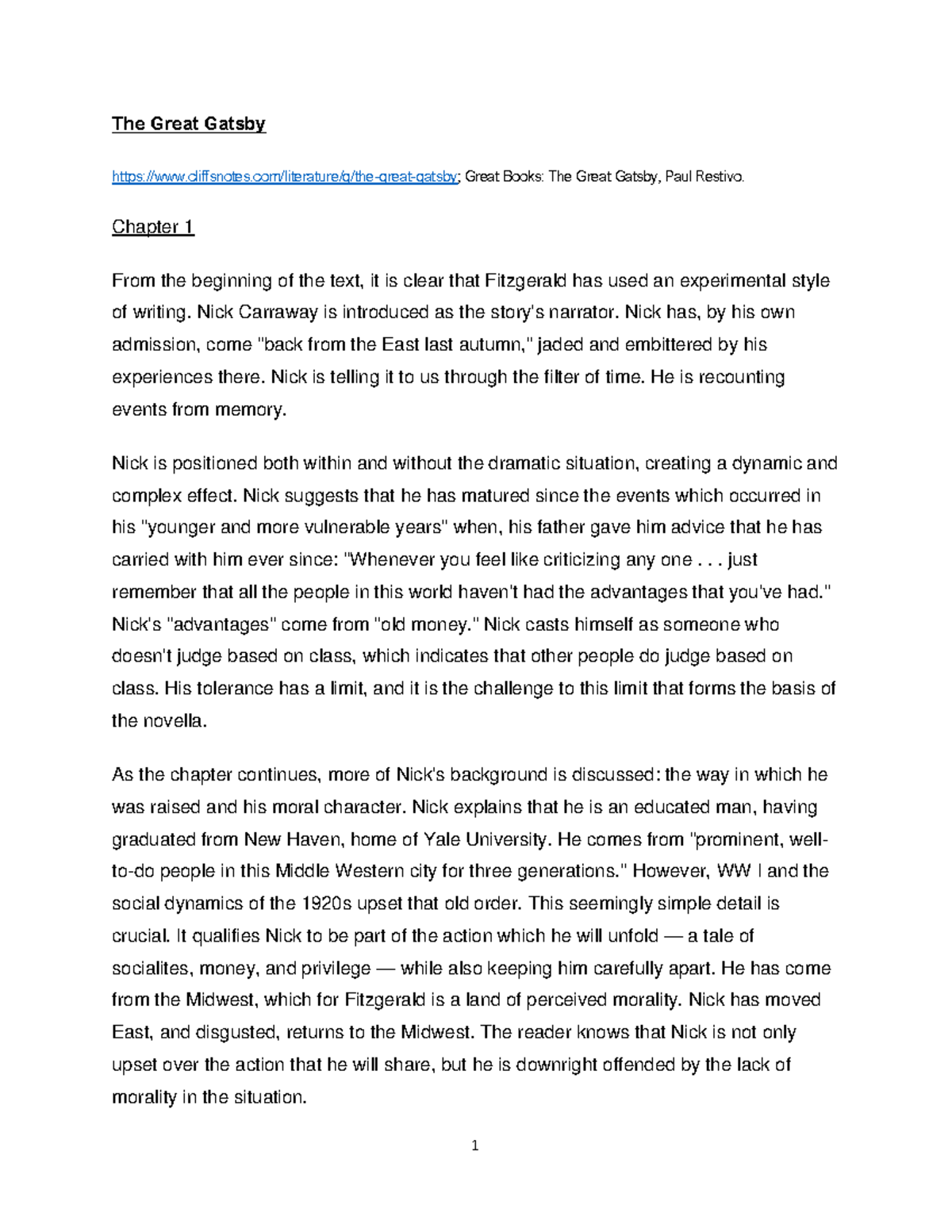 The Great Gatsby Chapters - The Great Gatsby cliffsnotes/literature/g ...