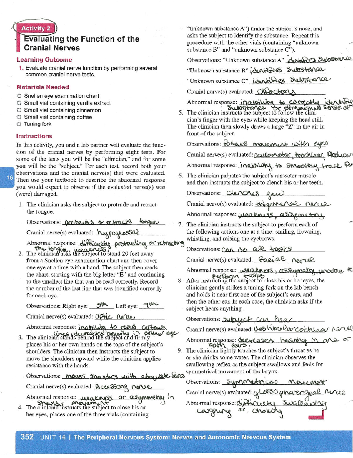 Unit 16 Activity 2 - BIOS 2310L - Studocu