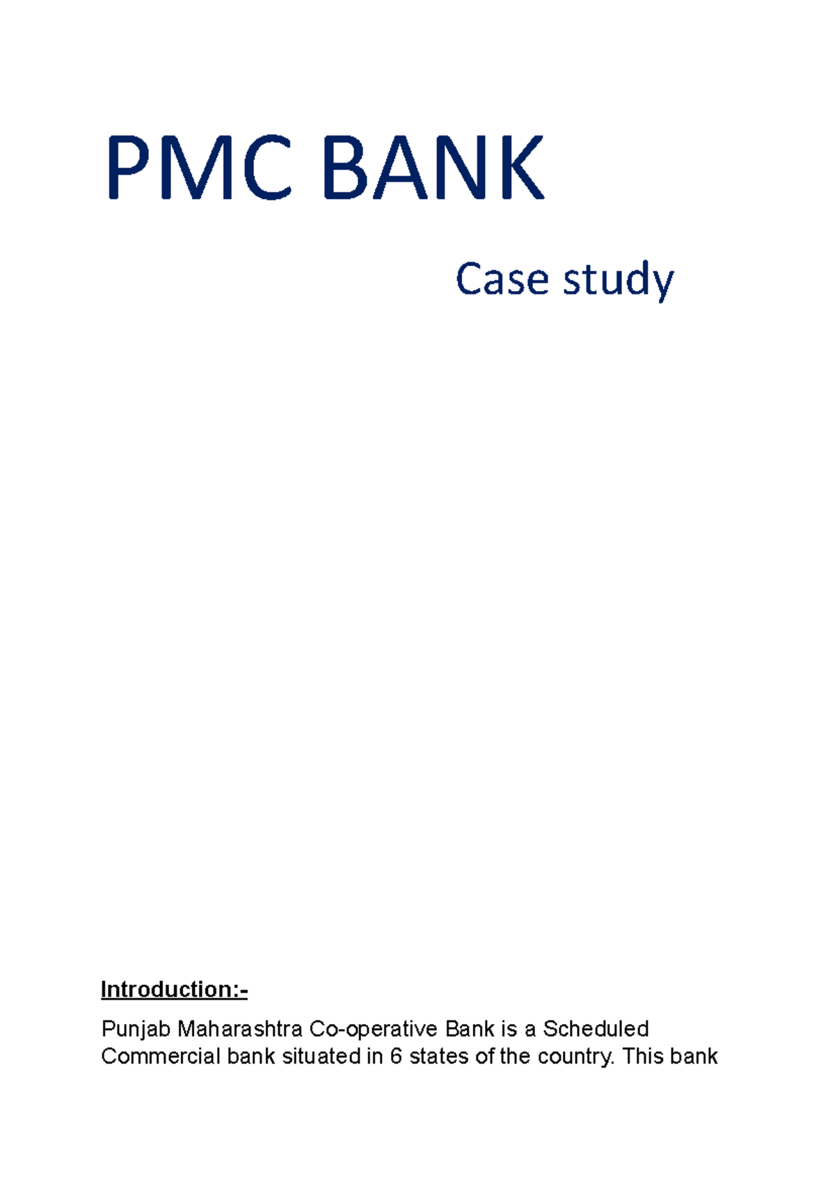 Case study PMC bank - Important details are already in PDF - PMC BANK ...