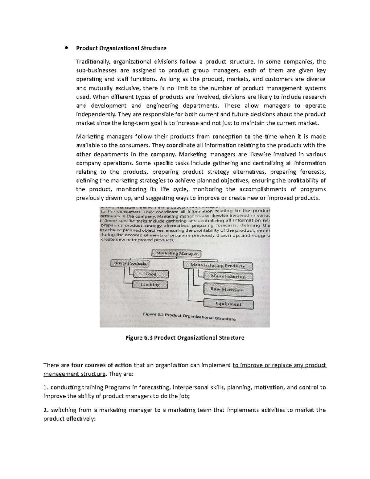Product Organizational Structure Product Organizational Structure ...
