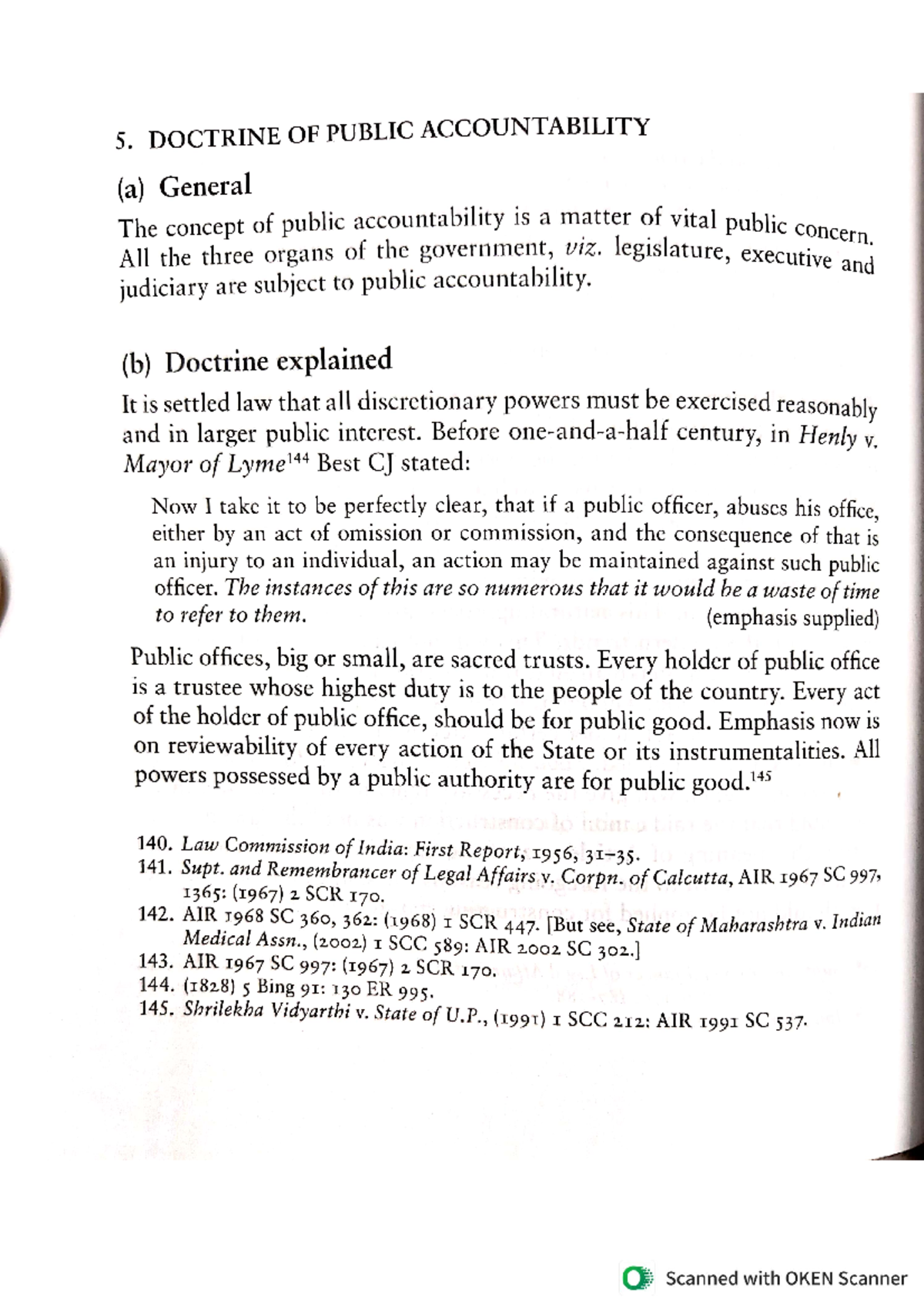 Doctrine of public accountability and doctrine of estoppel - 5 ...