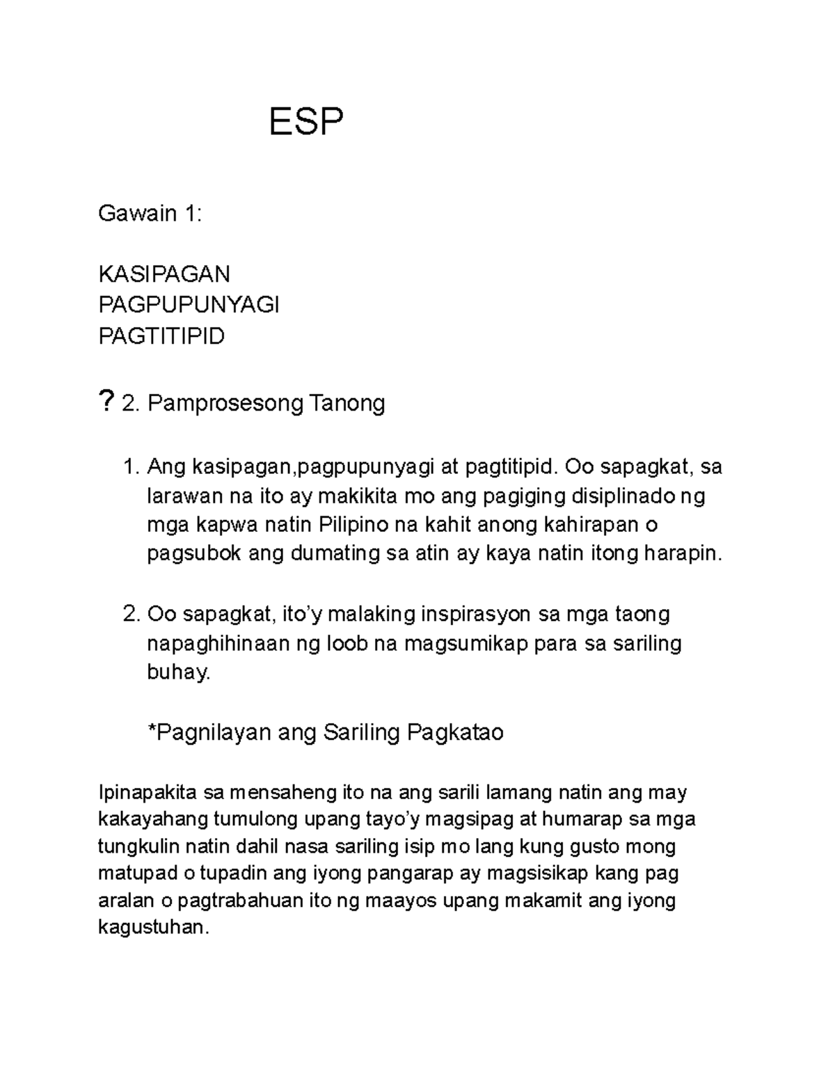 Untitled document (1) - Lecture notes 1 - ESP Gawain 1: KASIPAGAN ...