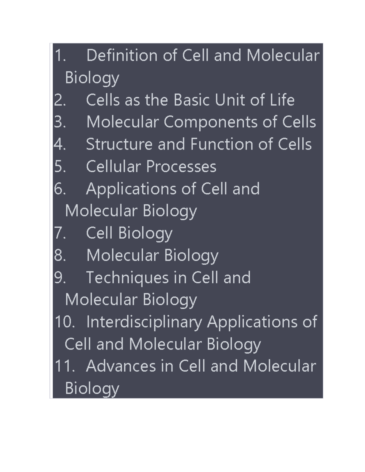 Cell 1-3 - Definition of Cell and Molecular Biology Cells as the Basic ...