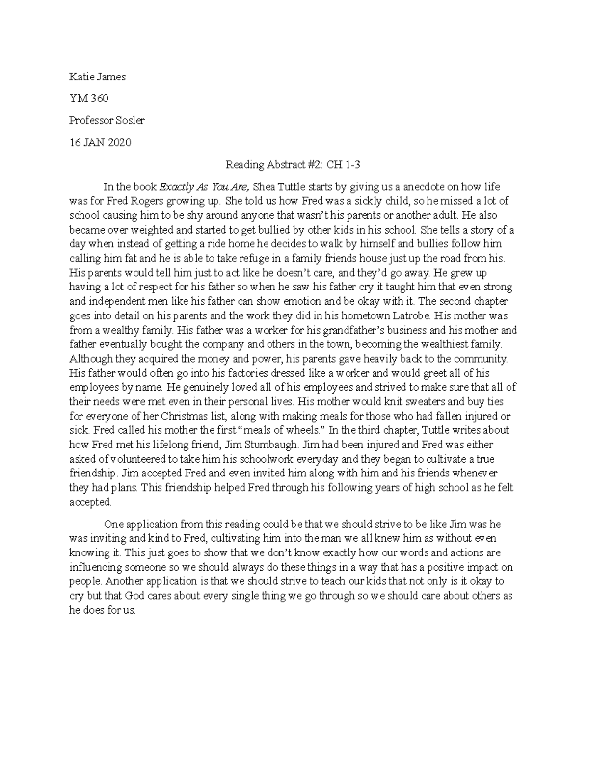 YM Abstract #2 - Katie James YM 360 Professor Sosler 16 JAN 2020 ...
