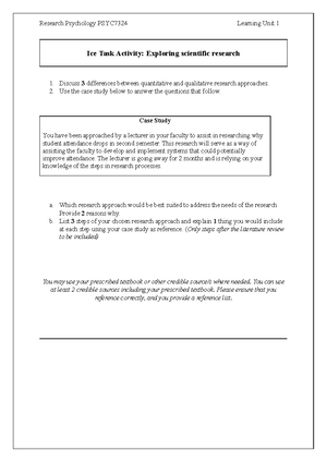 PSYC7322A1 - n/a - © The Independent Institute of Education (Pty) Ltd ...