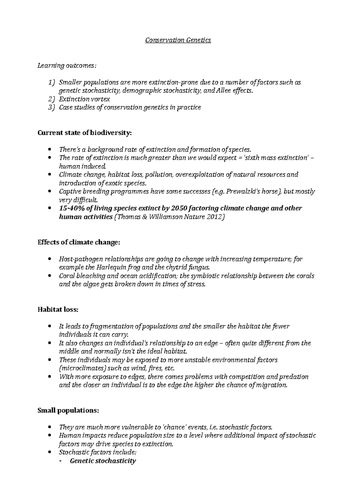 Lec 21&22 Conservation Genetics - Conservation Genetics Learning ...