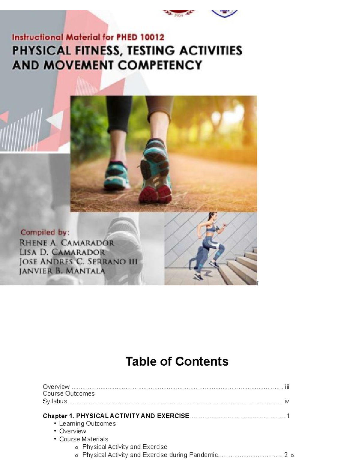 PHED 10012 Physical Fitness Testing Activities and Movement Competency ...