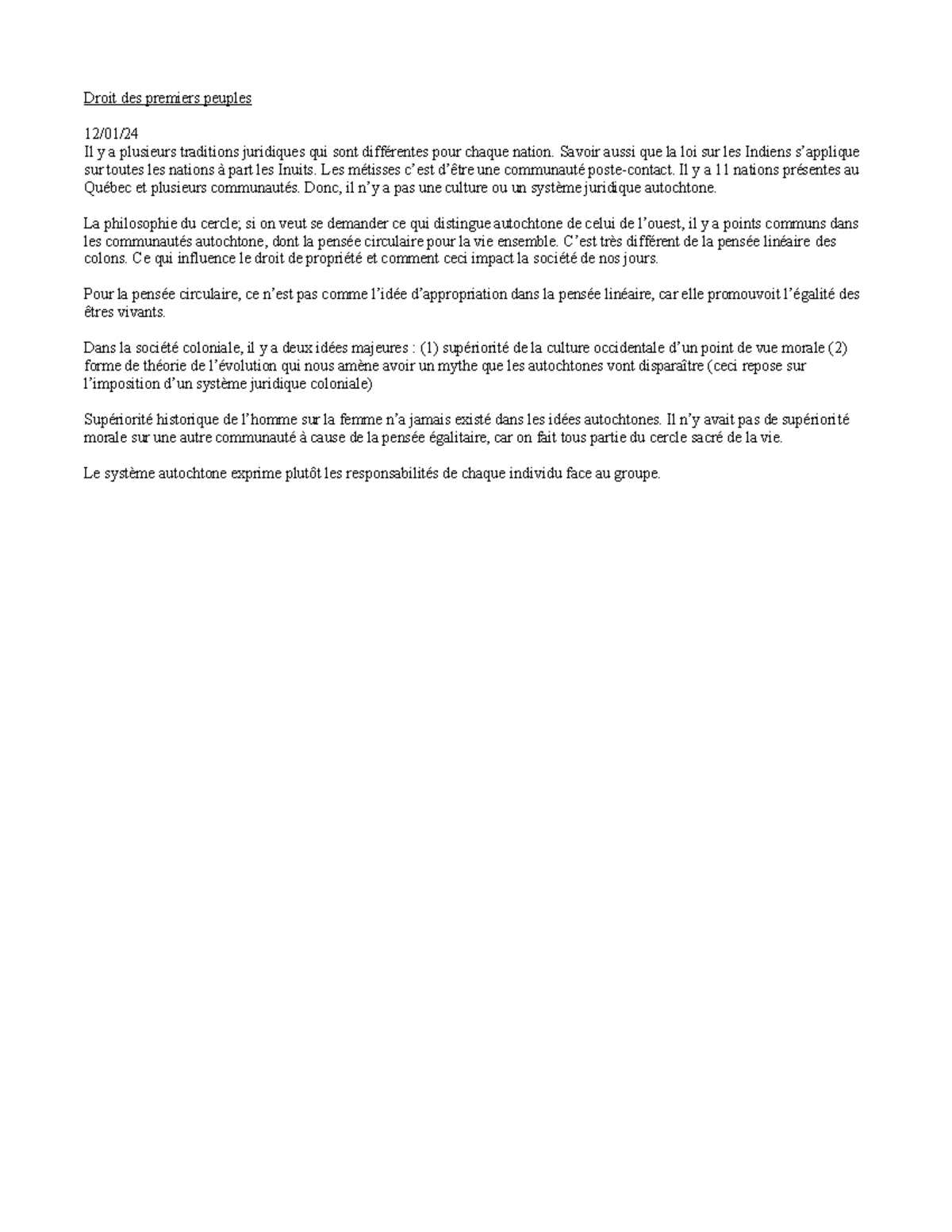 Droit des premiers peuples - Savoir aussi que la loi sur les Indiens s ...