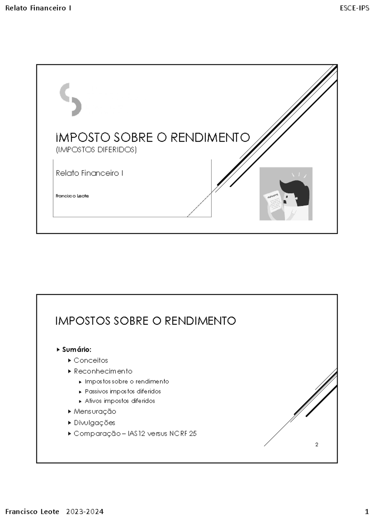 7-Imposto sobre o Rendimento - 4 CONCEITOS ####### Método do efeito ...