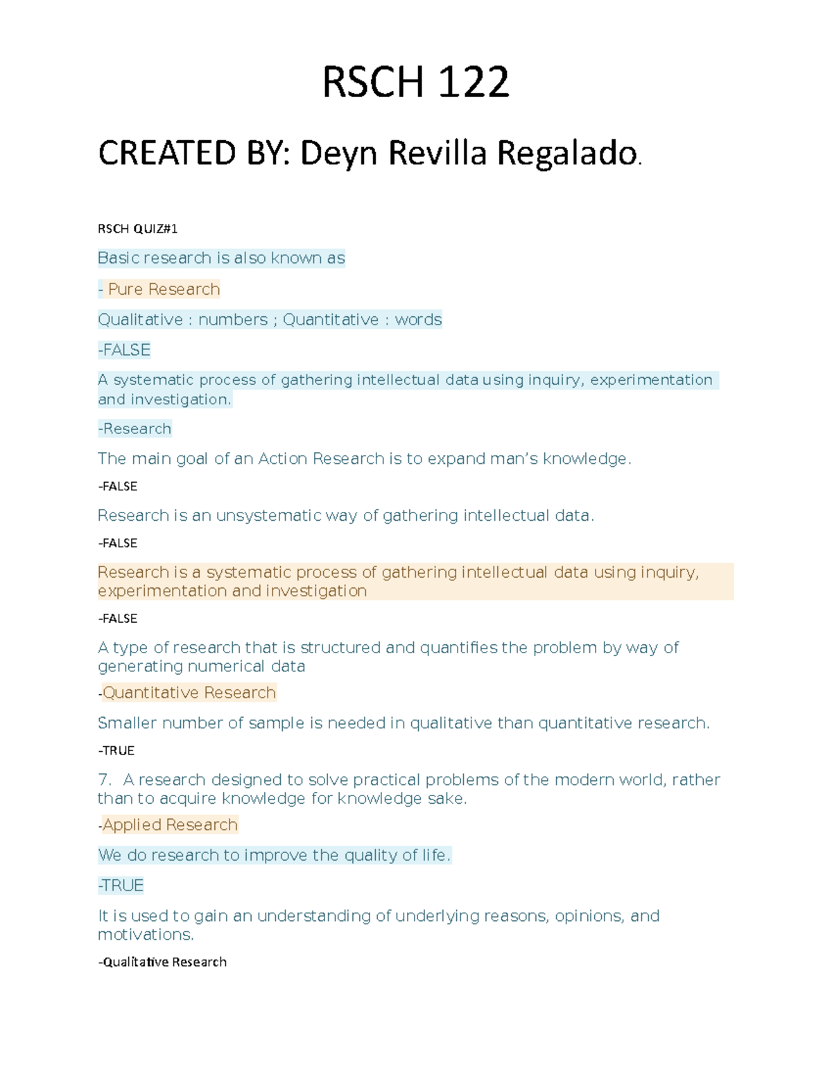 RSCH122 - Practical research - CREATED BY: Deyn Revilla Regalado. RSCH ...