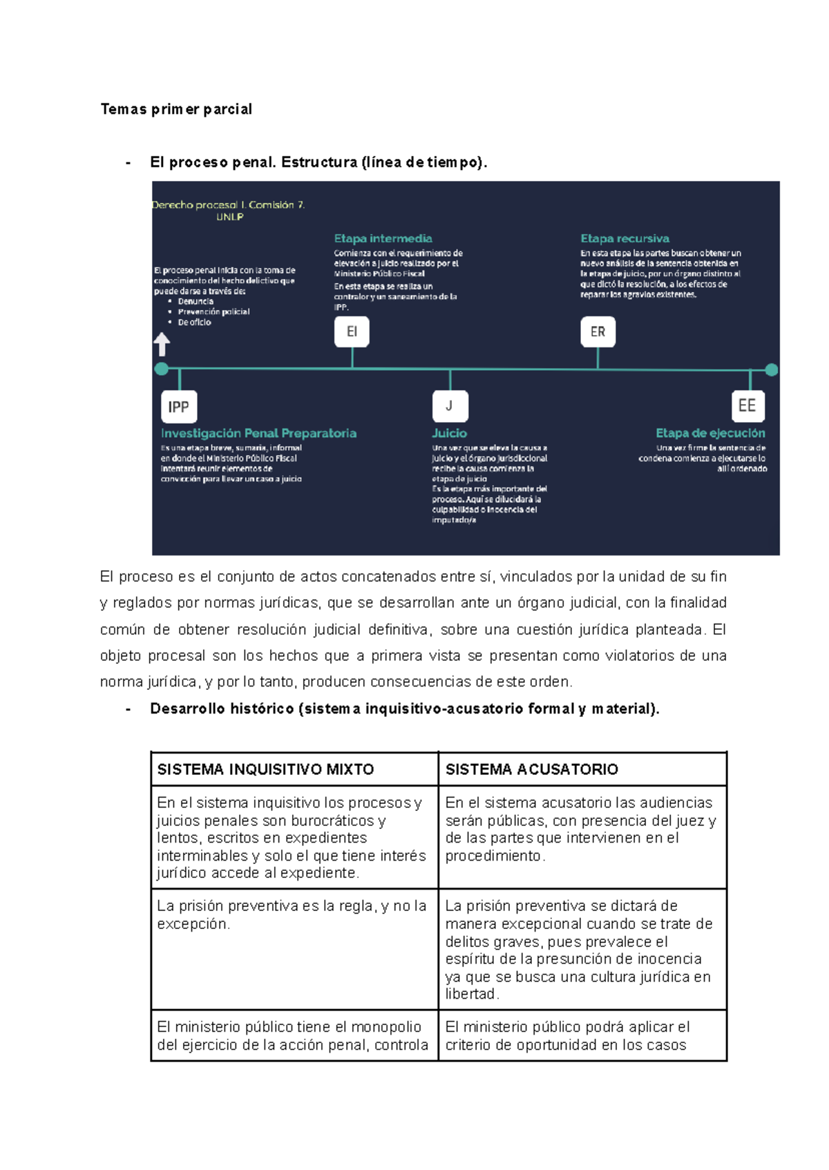 Primer Parcial TEMA X TEMA - Temas primer parcial - El proceso penal ...