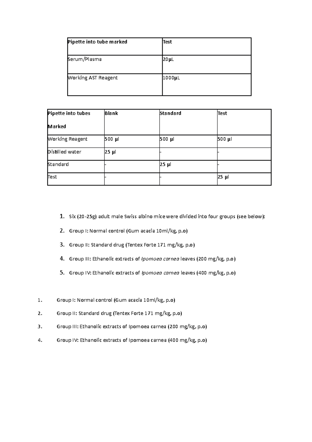 Group - dchwdb jahwdi njfn - Pipette into tube marked Test Serum/Plasma ...