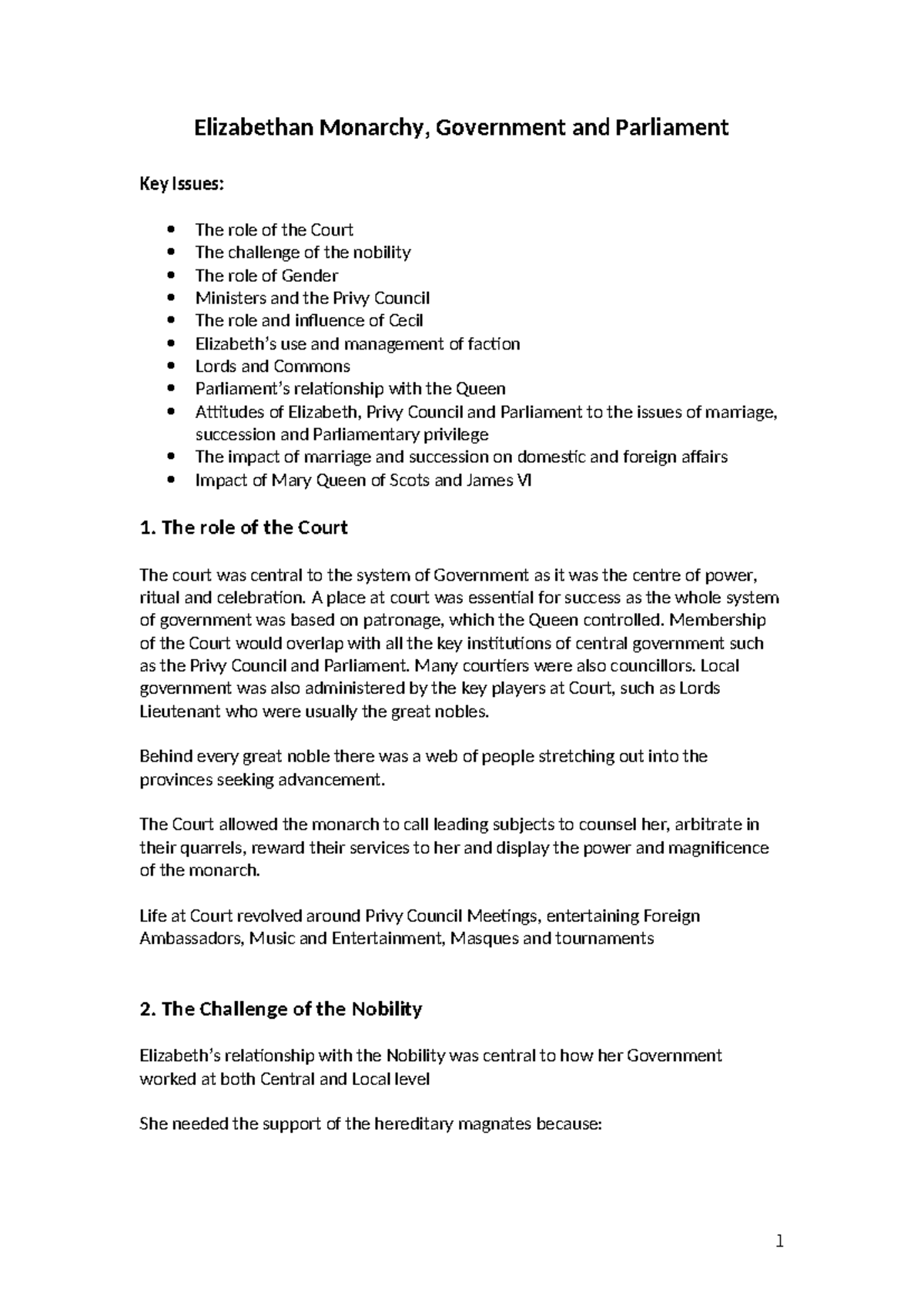 9. Elizabethan Monarchy MD - Elizabethan Monarchy, Government and ...