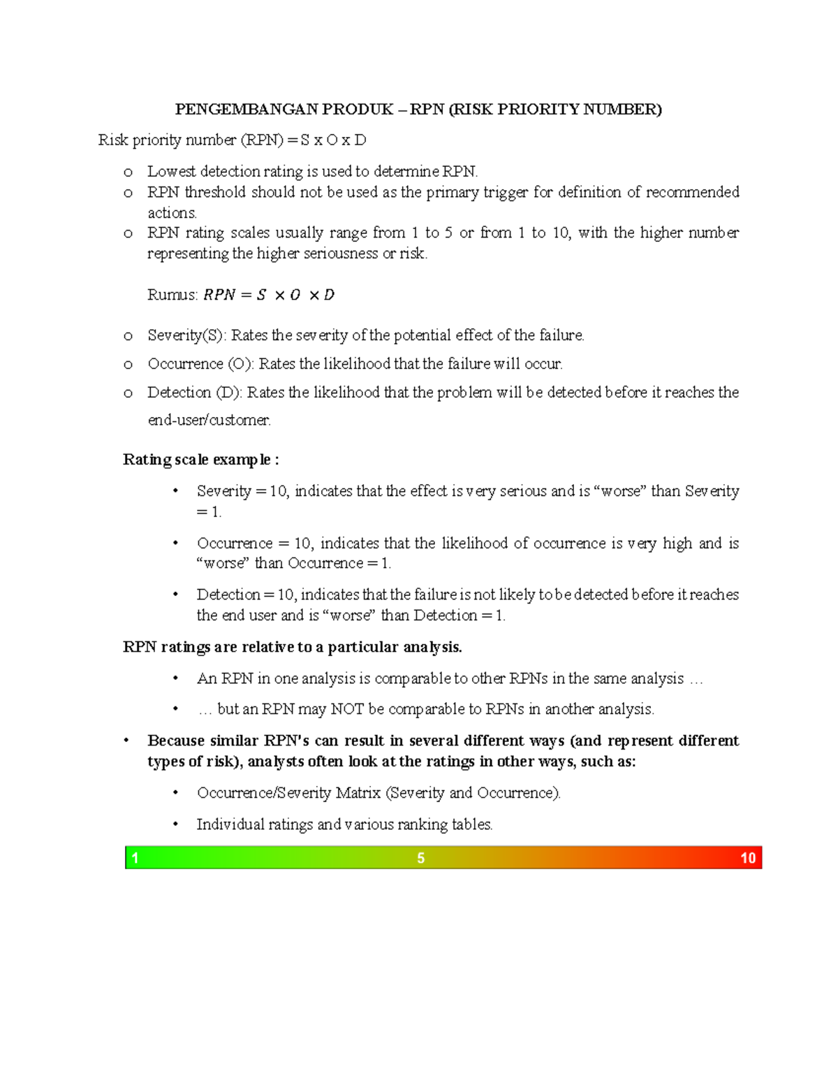 Product Development_RPN - PENGEMBANGAN PRODUK – RPN (RISK PRIORITY ...