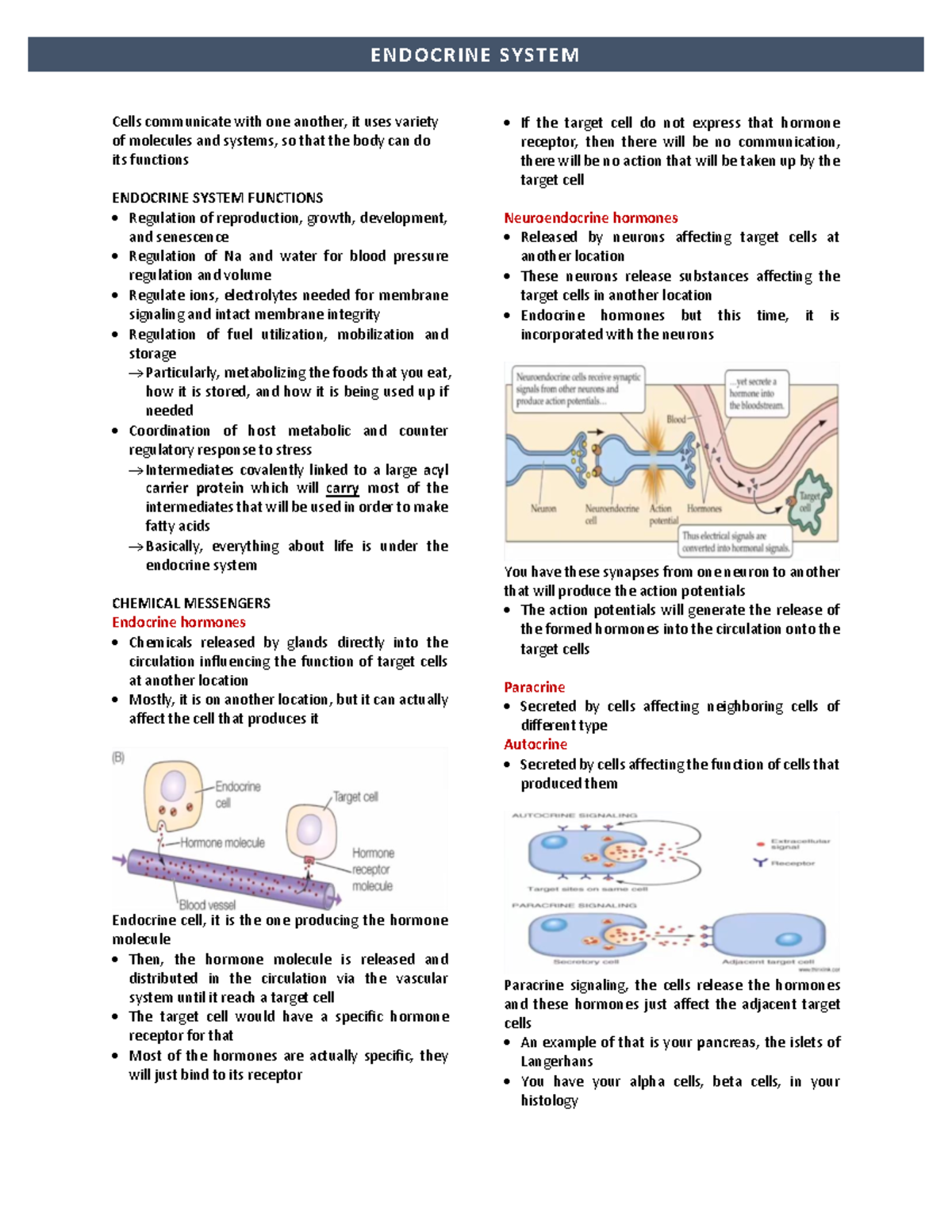 2022011 1 Dr. Ebison - Endocrine System - Cells communicate with one ...