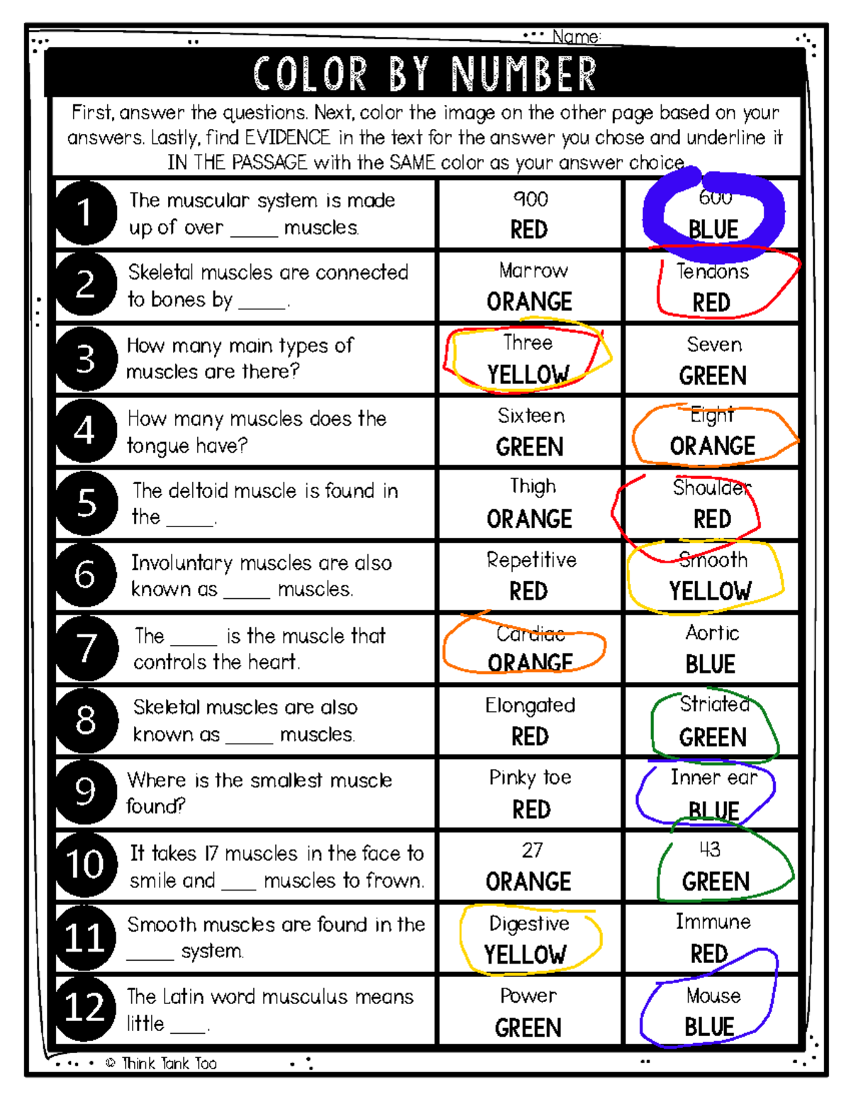 Jonathan Loy - Color by Number - First, answer the questions. Next ...