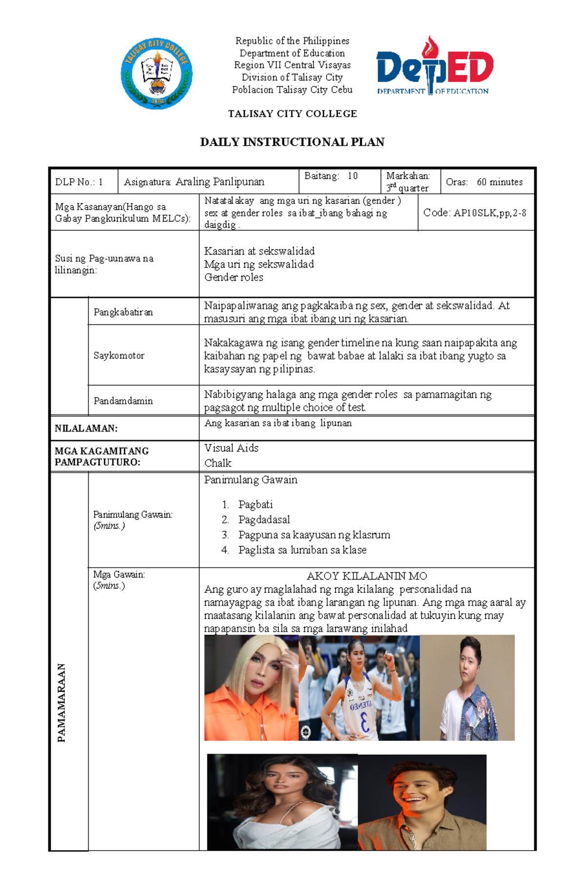 Grade 10 Lesson PLANfinalnajud - Republic of the Philippines Department ...