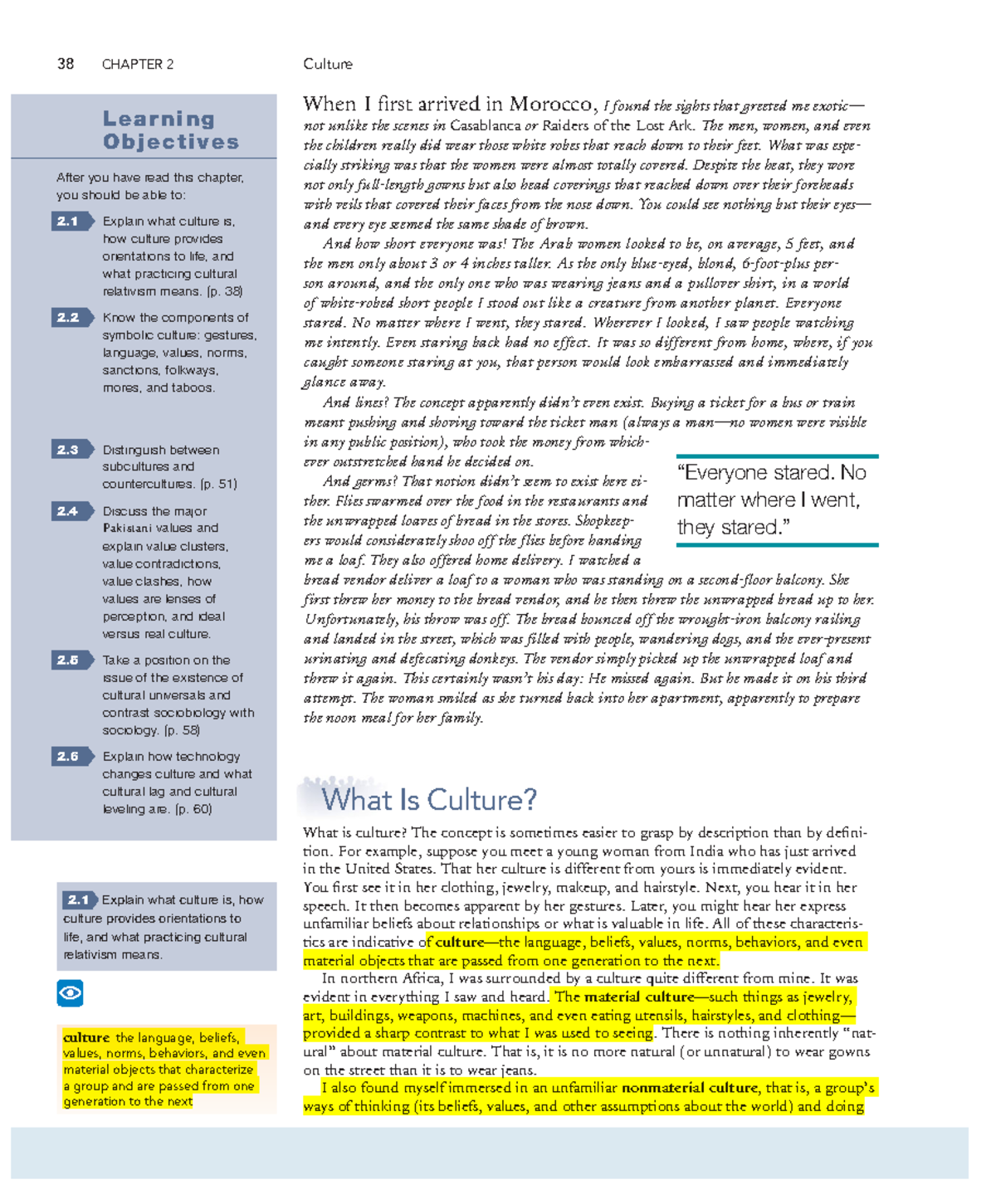 Culture - Lecture notes 3 - 38 CHAPTER 2 Culture Learning Objectives ...